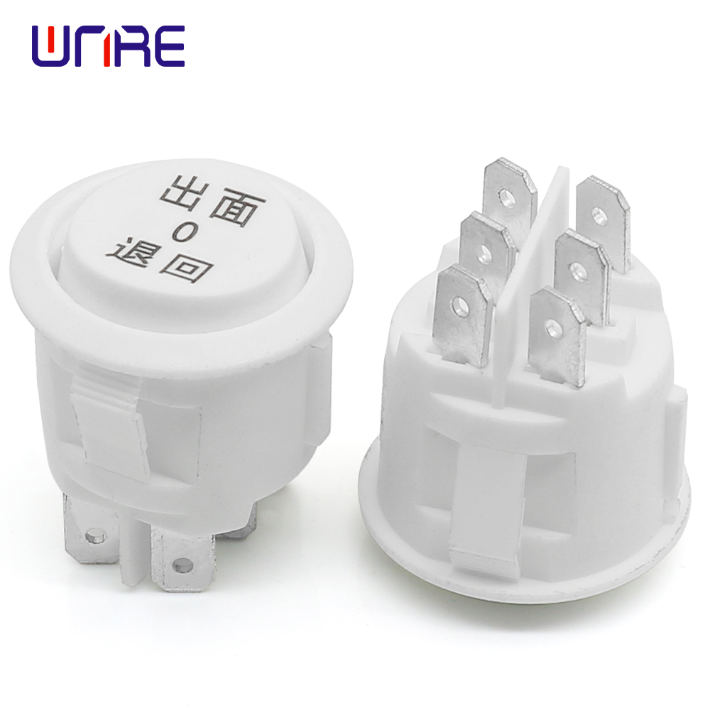 China 20mm Diameter Round Rocker Switches White 6 Pin 6A 250VAC / 10A ...