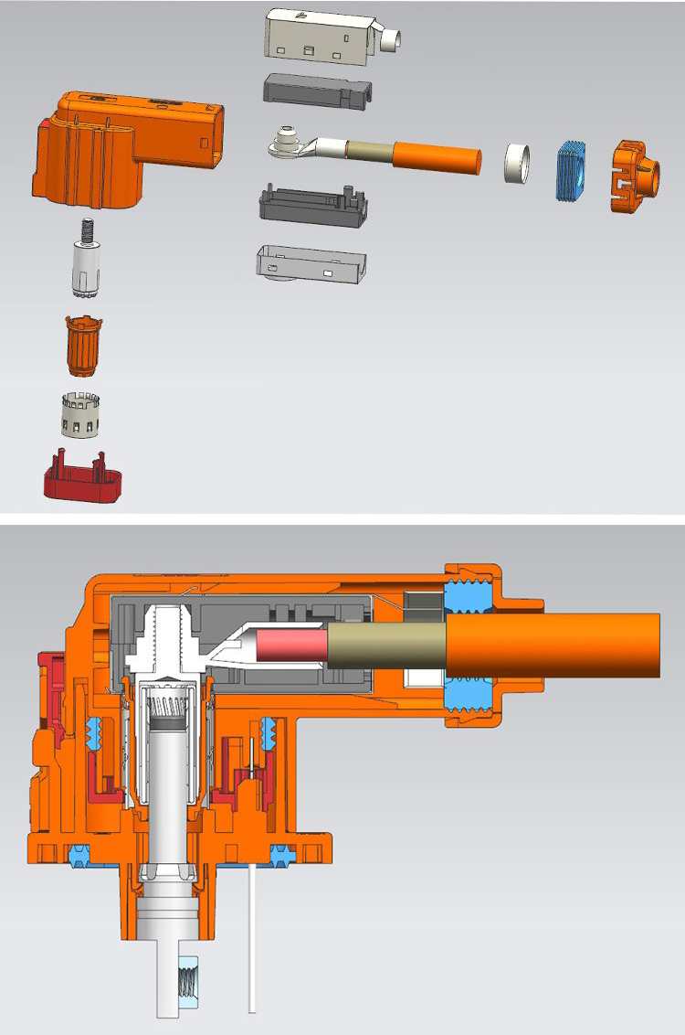 China HV Connector High Voltage Connector 1P Right Angle Socket ...